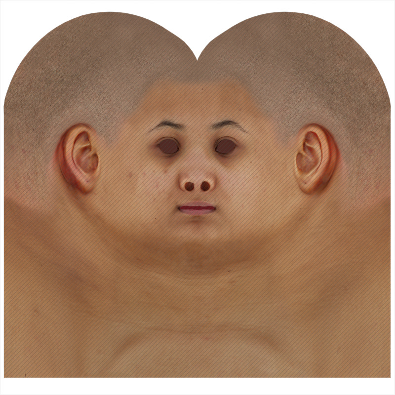 Female head texture map 04